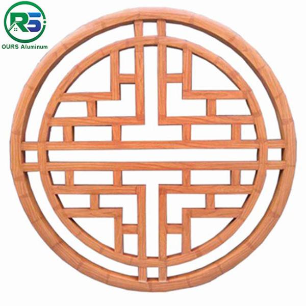 Quality Woodgrain Aluminum Window Grilles Round Metal Handicraft for sale