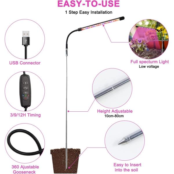 Quality 53*42*51cm LED Growth Lamp Small Plants 5 Level Dimming Seed Grow Light for sale