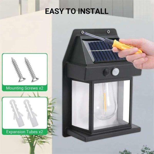 Quality 80lm/w Courtyard Garden Decoration Waterproof Solar Wall Lamp with Motion Sensor for sale