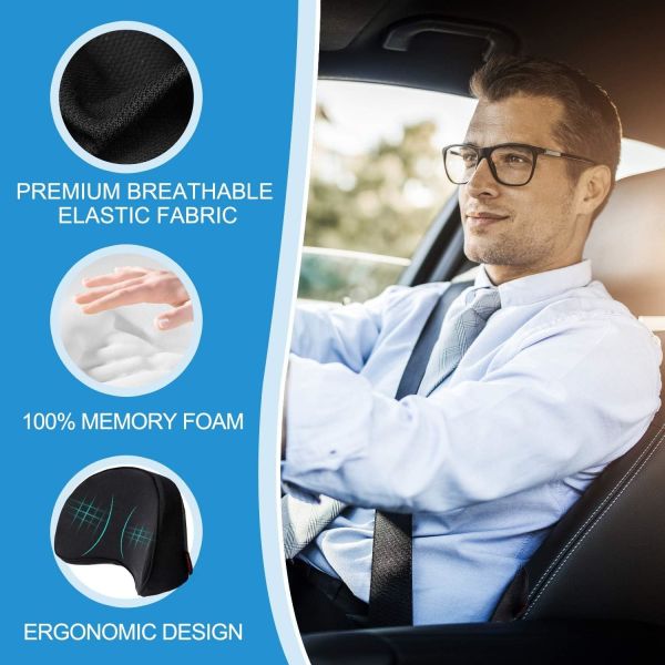 Quality Comfortable Memory Foam Lumbar Support Car Seat Cushion for Lower Back Pain for sale