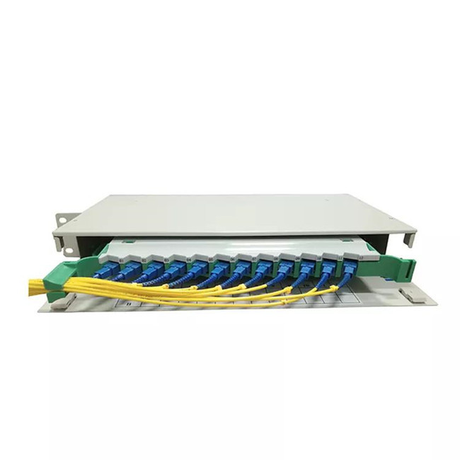 Quality 1U ODF Patch Panel Rack Mount Distribution Frame 12 Core Fiber Patch Panel SM for sale