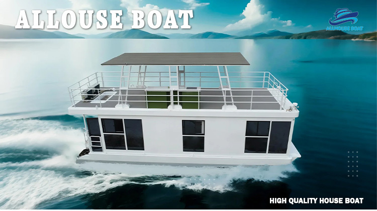Interior view of houseboat living space