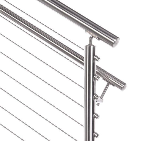 Quality 90 - 120mm Height Aluminium Glass Stair Balustrade Wire Cable Railing for sale