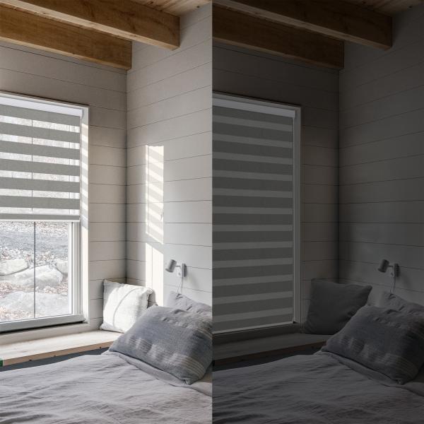 Quality 100% Polyester Outlet Roller Blind Zebra Fabric with Wooden Pattern for sale
