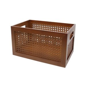 Quality Woven Desks Antibacterial Wooden Storage Baskets With Handles for sale