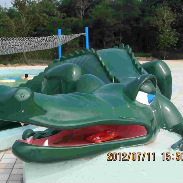 Quality Water Park Equipment Crocodile Slide , Commercial Small Fiberglass Water Slide for sale