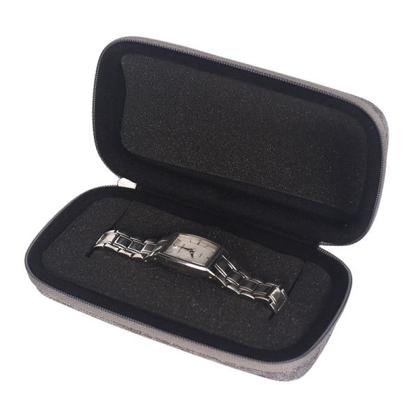 Quality Portable Leather Luxury EVA Watch Case 14.5*8*6 CM Single Zipper for sale