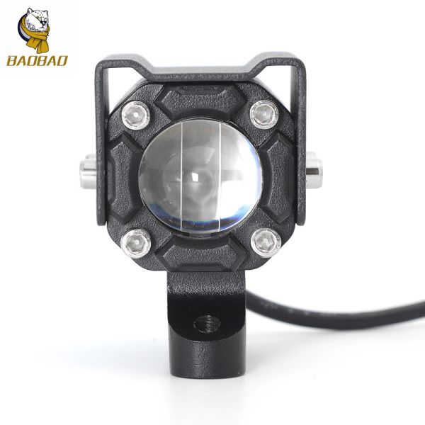 Quality Black Design White Yellow Beam Motorcycle Front Spotlight LED Driving Light for sale