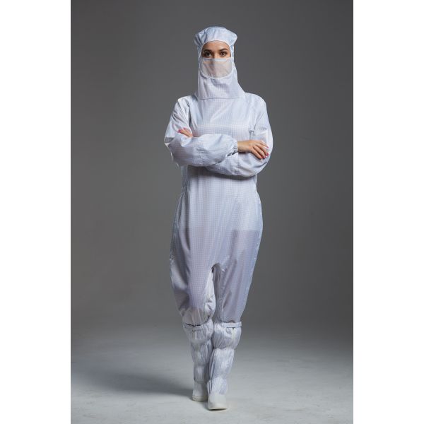 Quality Class1000 Hooded Anti Static Overalls For Optical Production Workshop for sale