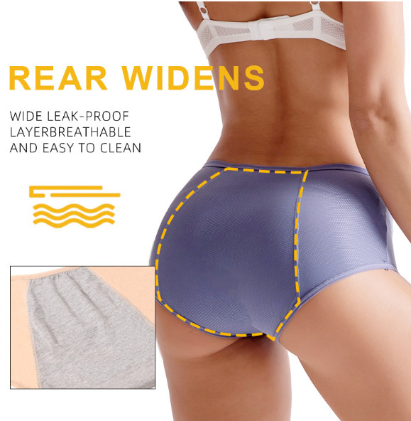 Quality 3 Layer Washable Reusable Leak Proof Underwear Elastic Moisture Absorption for sale
