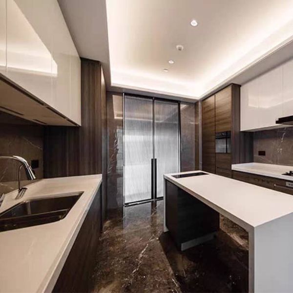 Quality Modern Design Customized Veneer Color Waterproof Kitchen Cabinets from for sale