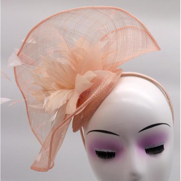 Quality Female Party-goers' Essential Sinamay And Feather Fascinator Hat with Headband for sale