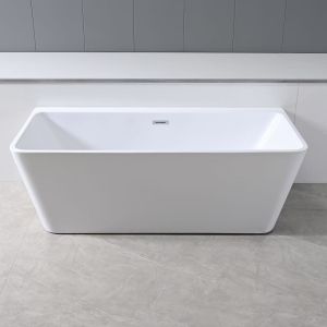 Quality Modern White Round Smooth Acrylic Freestanding Deep Soaking Bathtubs for sale