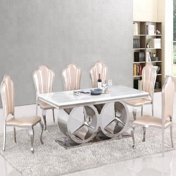 Quality Stainless Steel Marble Restaurant Square Dining Room Tables OEM ODM for sale