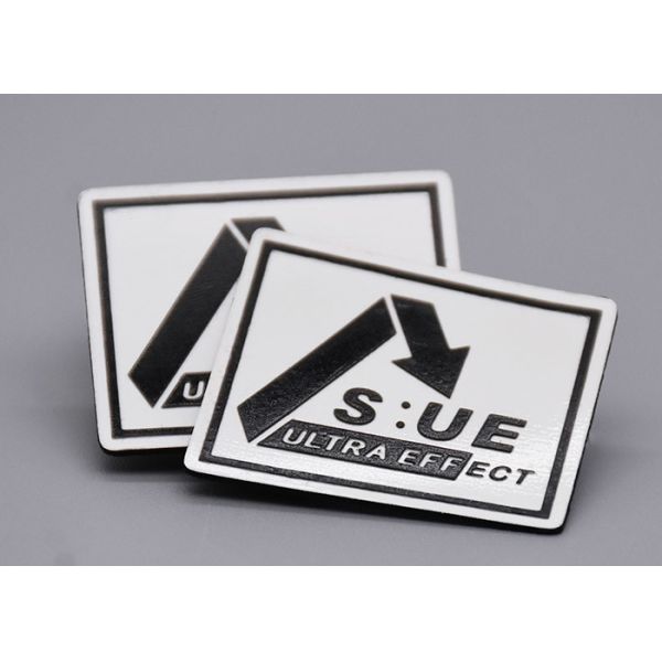 Quality Custom Silicone Black Logo Screen Printed Labels For Clothing for sale