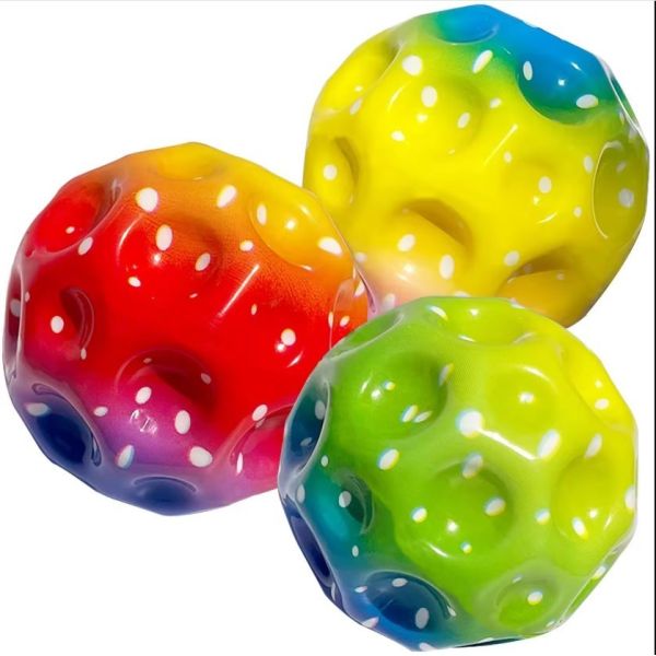 Quality Kids' Favorite High Resilience Moon Shape Porous Bouncy Ball with Ergonomic Design for sale
