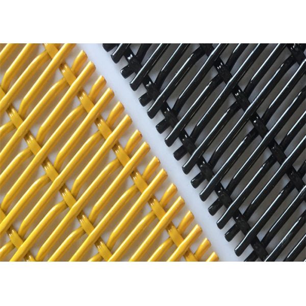 Quality PVC Colored Powder Coating Decorative Wire Mesh , 3D Wall Architectural Woven for sale