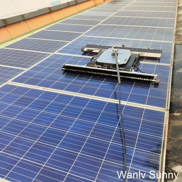 Quality 24V Operating Voltage Solar Panel Cleaning Robot with DC Motor and Rolling Brush for sale