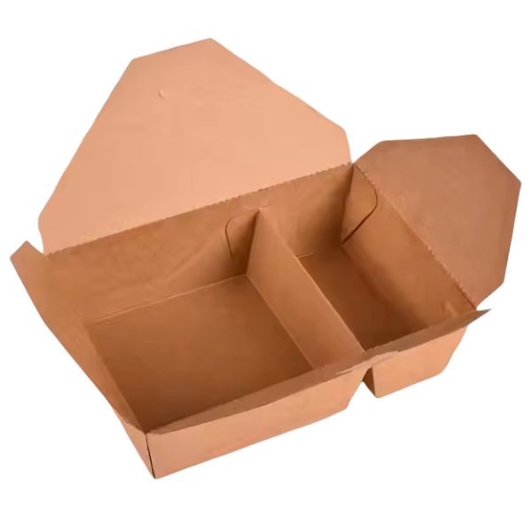 Quality Takeout Box Restaurant Packaging Double Compartment Paper Box Disposable Paper for sale