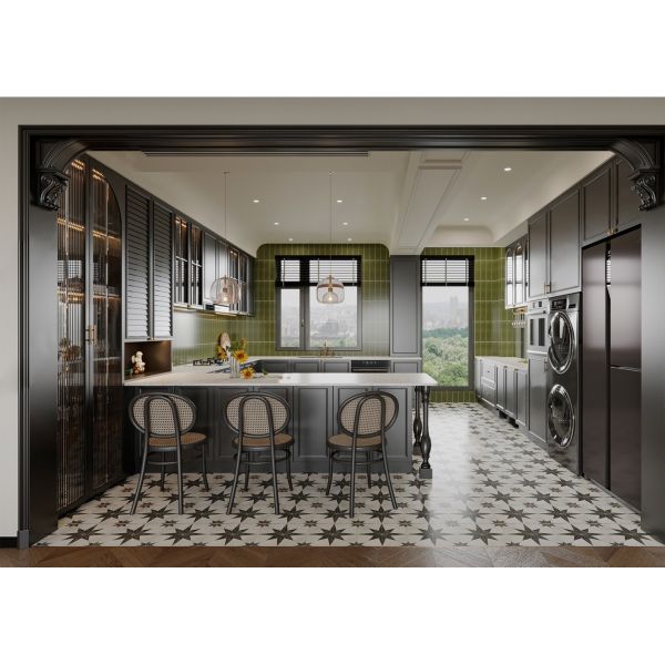 Quality Environmental Friendly High End Modern Kitchen Cabinets 16mm/18mm/25mm Door Thickness for sale