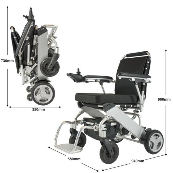 Quality 6km/H Disabled Electric Wheelchair Aluminum Frame 100kg Load for sale