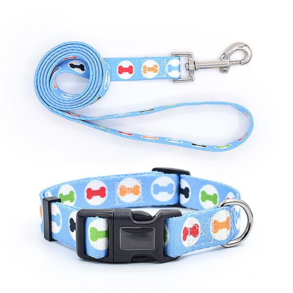 Quality Custom Leather Dog Collars And Leashes Set Striped Harness Collar Leash Set for sale