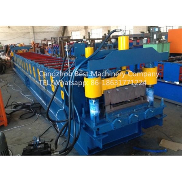 Quality Strength And Durability Roofing Sheet Roll Forming Machine Hydraulic Cutting Type for sale