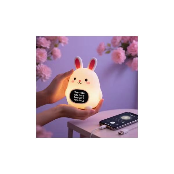 Quality Silicone Rabbit Night Light, Soft Glow, Sleep Training, Support 9 Languages for sale