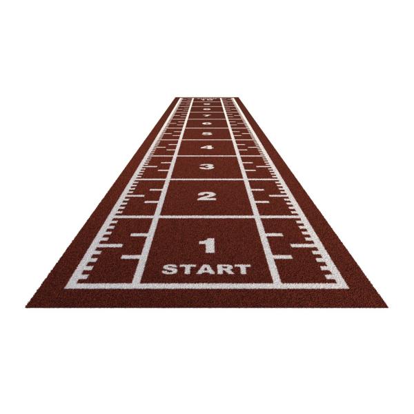 Quality Custom Logo Design Gym Artificial Grass with Brown Turf and Double PP NET SPU for sale