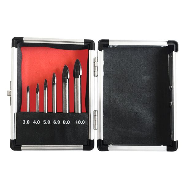 Quality 6pcs YG6X Glass Drill Bit Set in Aluminium Box for sale