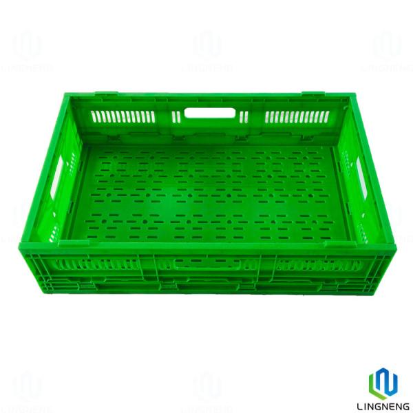 Quality 27L Lightweight Folding Crate Box Vegetable Fruit Turnover Mesh Crate With for sale