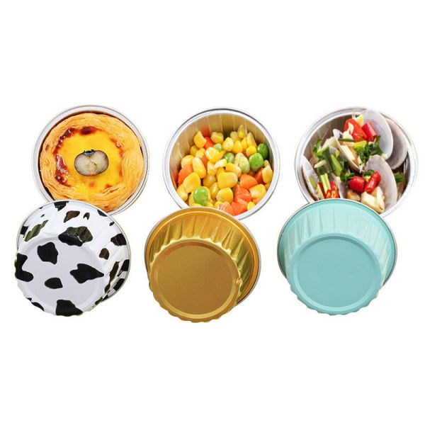 Quality Small Reusable Round Aluminum Foil Tin Cup Pudding Cake Mold for Baking Pastry for sale