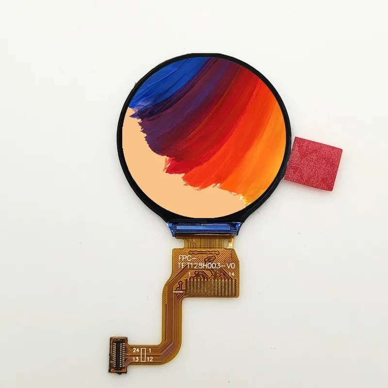 1.28 Inch Round TFT LCD Display front view showing circular design and high-resolution display