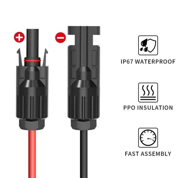 Quality IP67 VDE RV Solar Power Cable PV Solar Connector To Goal Zero Unipolar Plug for sale