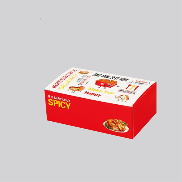 Quality CMYK Disposable Fried Chicken Boxes Kraft Food Containers Packing OEM for sale