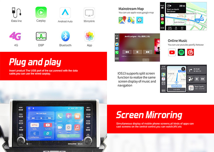 Wired To Wireless Multimedia Video Box Carplay Smart 4G+64GB