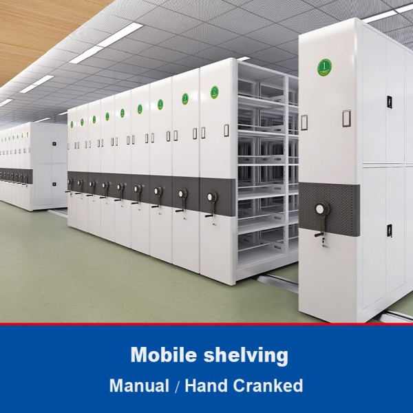 Quality Manual Mobile Shelving Hand Cranked Movable Compact Shelves Archives Compactor for sale