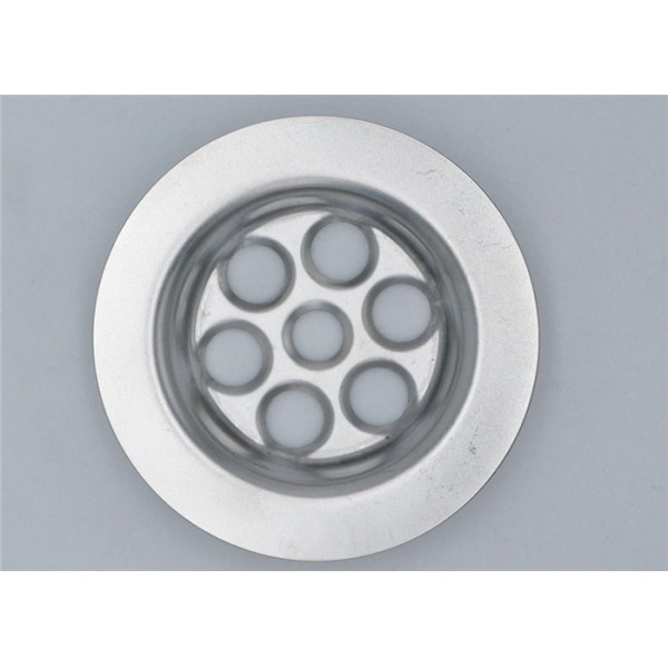 Quality High Grade Silver Metal Sink Strainer , Kitchen Sink Strainer Waste Plug for sale
