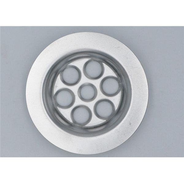 Quality High Grade Silver Metal Sink Strainer , Kitchen Sink Strainer Waste Plug for sale