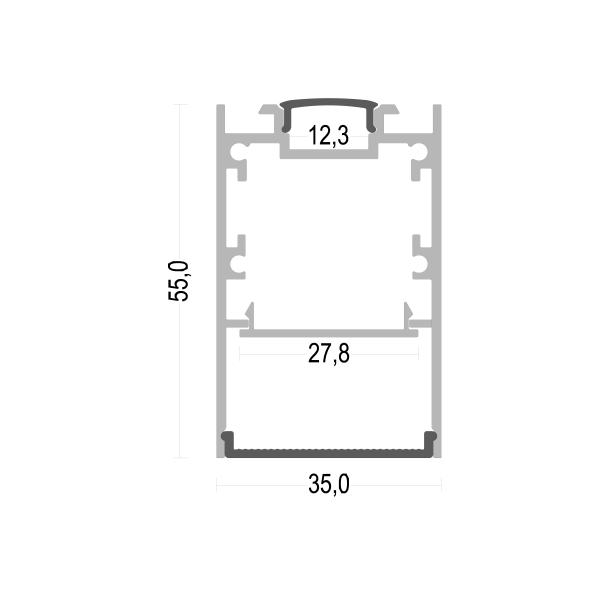 Quality Up And Down 35mm Recessed Aluminium Led Channel for sale