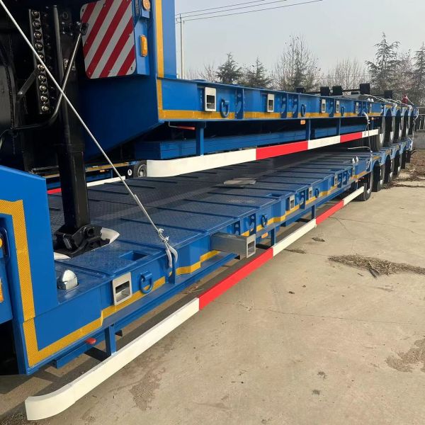 Quality 20ft 40ft 2 Axles 3Axles Extendable Lowbed Lowboy Flatbed Semi Trailer Truck for for sale