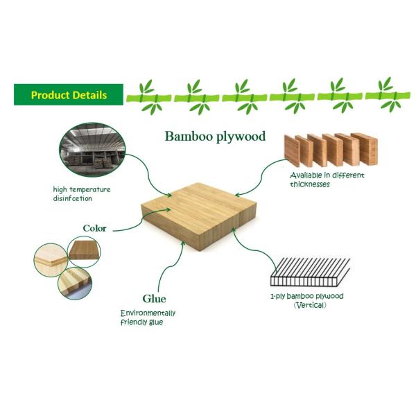 Quality 1/2 Inch Flat Grain Bamboo Plywood Material Vertical Construction for sale