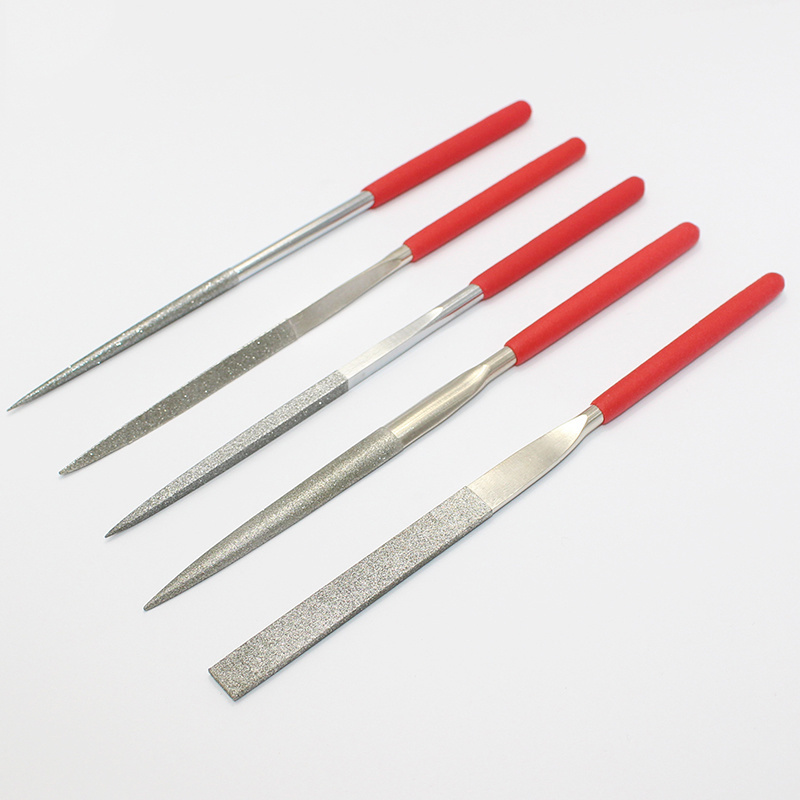 10PCS Half Round Shaped Plastic Coated Grip Handle Diamond Coted Needle File