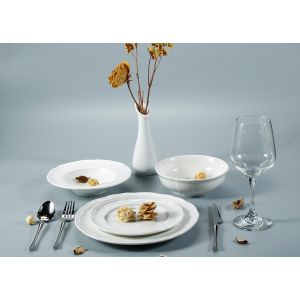 Quality Distinctive 12Pcs Oblong Ceramic Dinnerware Set For Banquet for sale