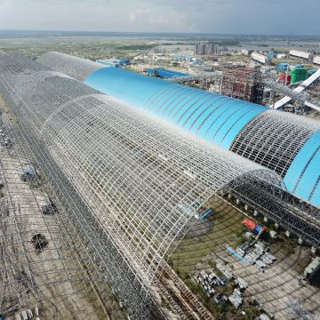 Quality Q345 Lightweight Steel Frame Construction 100-300m Space Frame Grid Large Span for sale