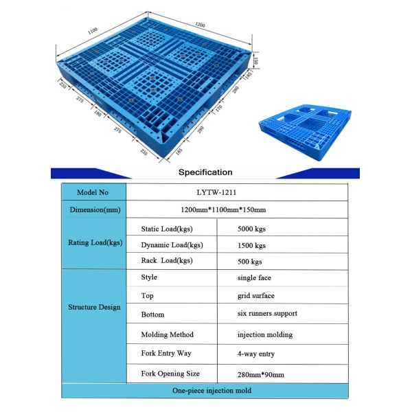 Quality Export Economy HDPE Pallets Injection Moulded Pallets For Cargos for sale