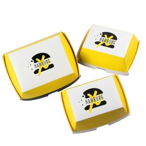 Quality ECO friendly foldable packaging printing hamburger box lunch fast food paper for sale