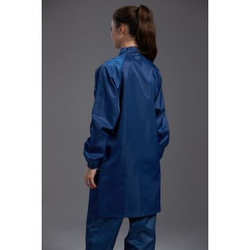 Quality Anti Static ESD Garment Resuable labcoat Class1000 straight open zipper stand for sale