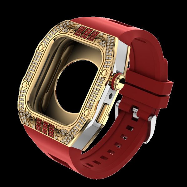 Quality Red Rubber Strap Carbon Fiber Watch Case 38mm High End Apple Watch Case for sale