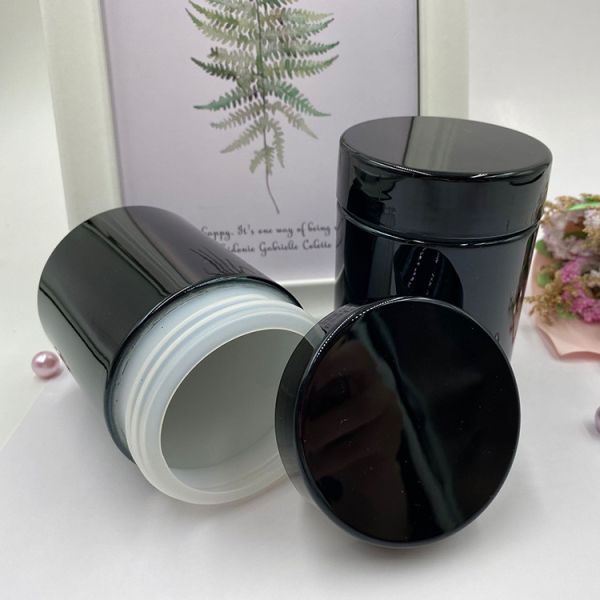 Quality 100ml Empty Food Grade Black Protein Powder Bottle Sport Nutrition Supplement for sale